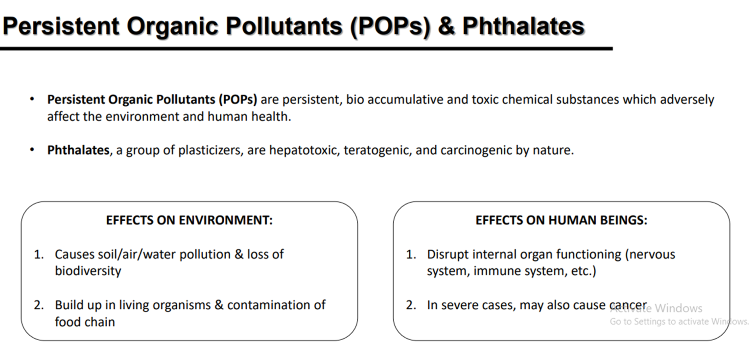Persistent Organic Pollutants(POPs) & Phthalates