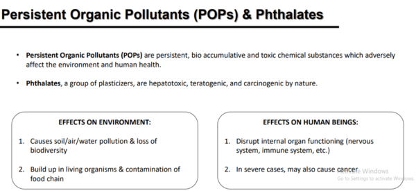 Persistent Organic Pollutants(POPs) & Phthalates
